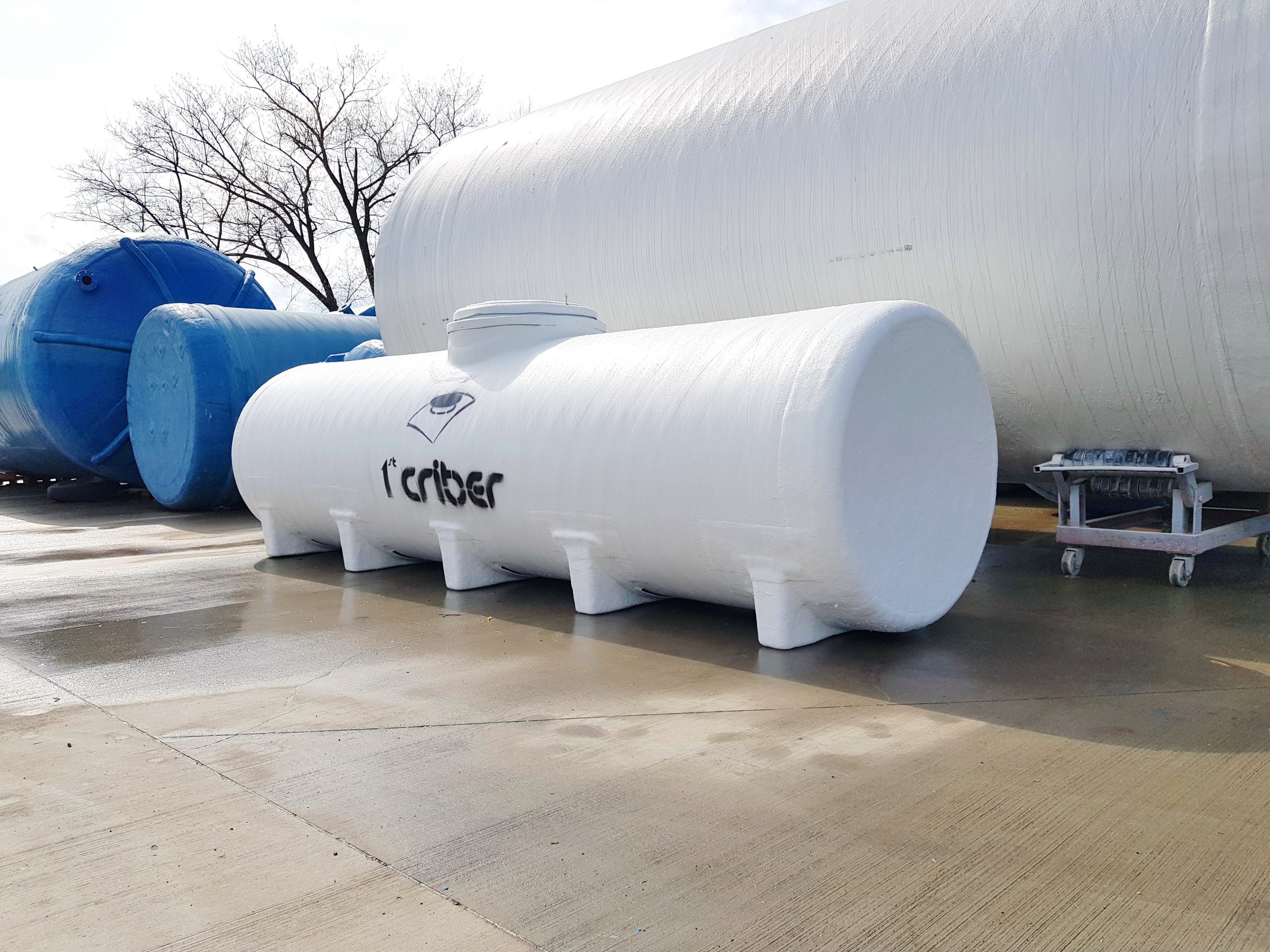 Cylindrical horizontal above-ground fiberglass tanks - 1st Criber România
